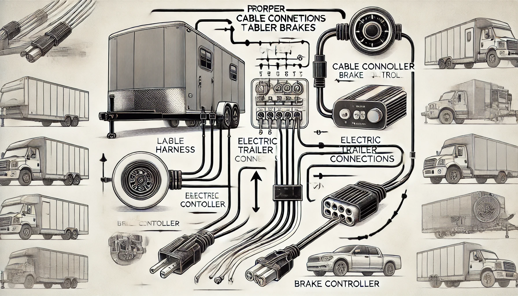 How Are The Cable Connections Made For Electric Trailer Brakes?